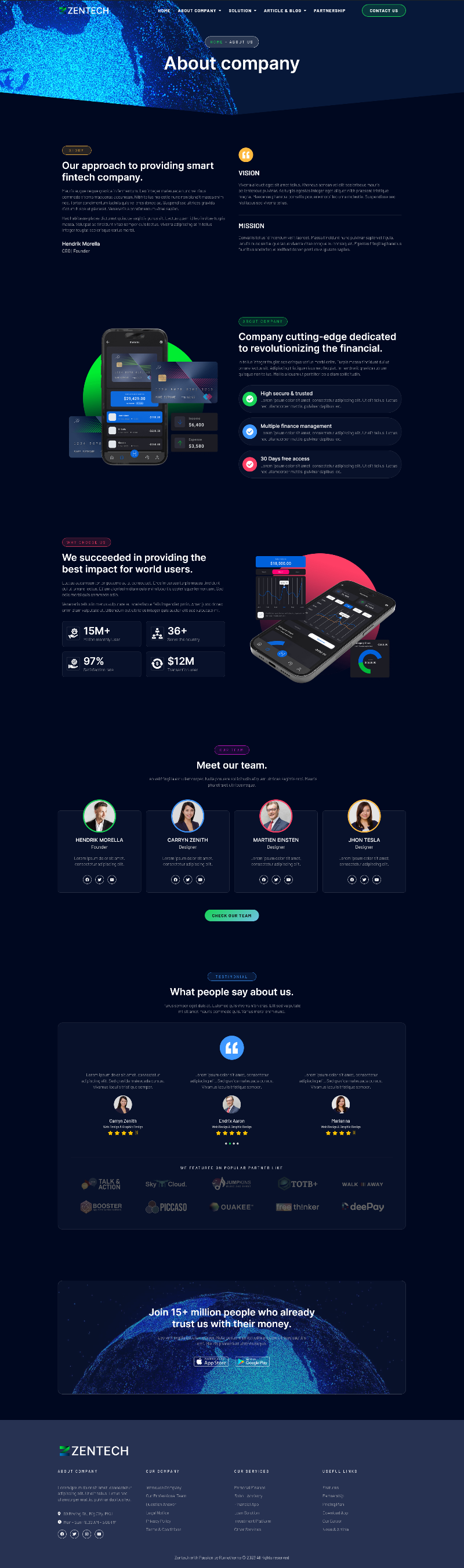 Zentech - Mobile App & Fintech Startup Elementor Template Kit by Rometheme